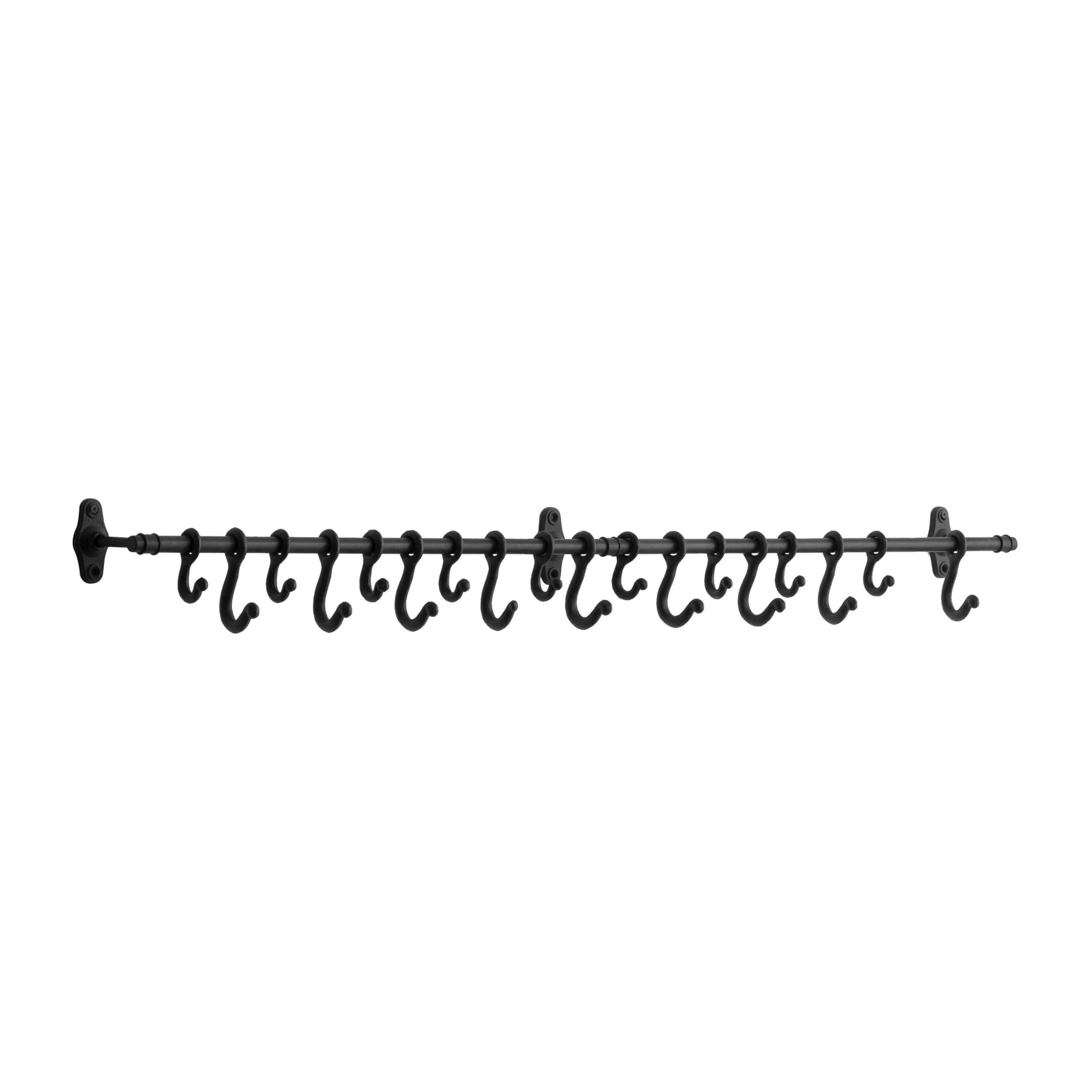 Forged Metal Wall Rod with Hooks – EmieJames